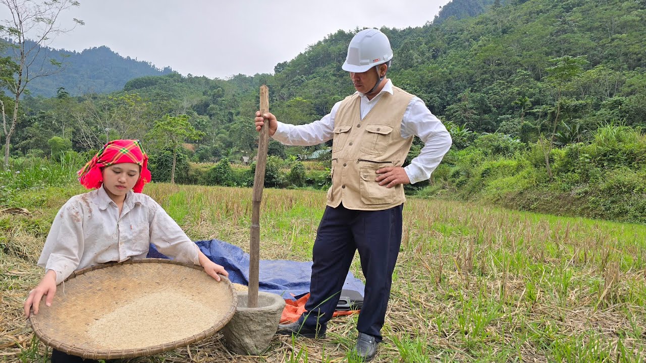 The journey to build a new life of a poor girl, Harvesting rice and ...