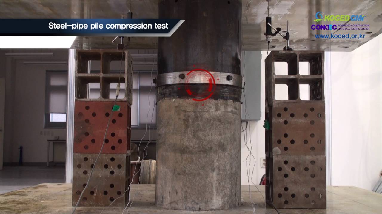 Steel Pipe Pile Compression Test - YouTube