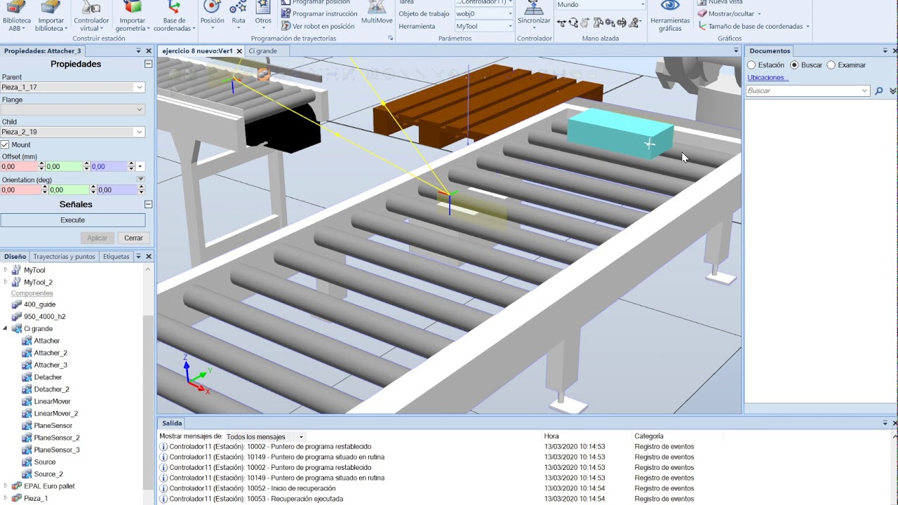 Robot Studio Ejercicio 9 - Unión de Solidos. - YouTube