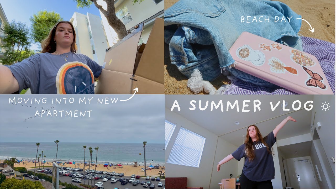 a summer vlog ☀️ beach day, moving into my new apartment, and more ...
