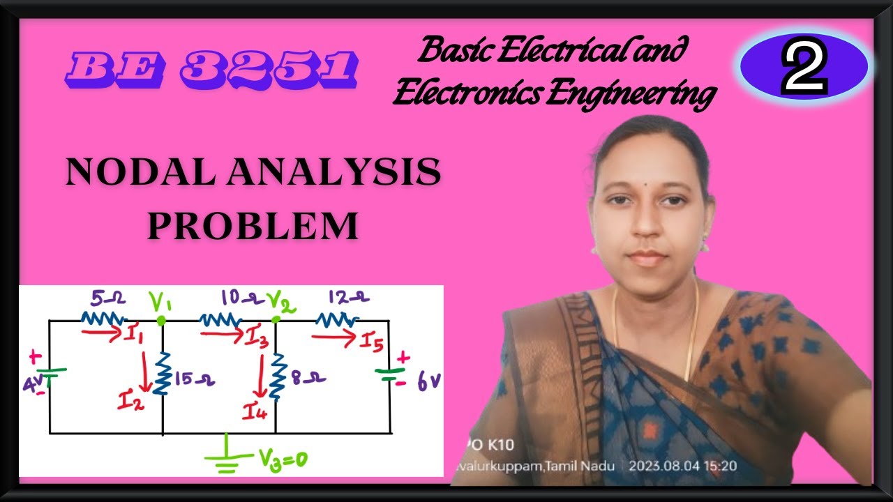 Nodal Analysis Problem No.1|BEEE|BE3251 Basic Electrical and Electronics Engineering| Unit 1 ...