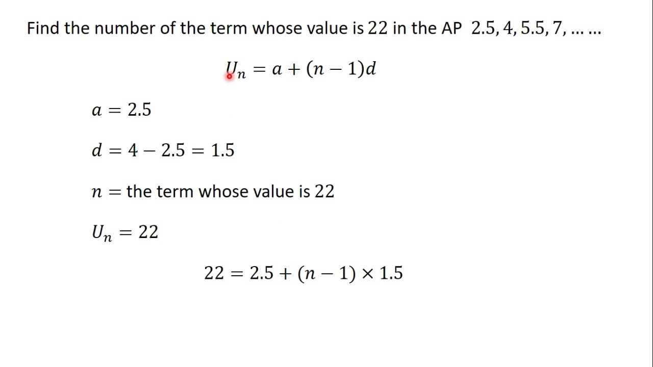 7 Finding the Number of a Term in an Arithmetic Progression QUESTION 1 ...