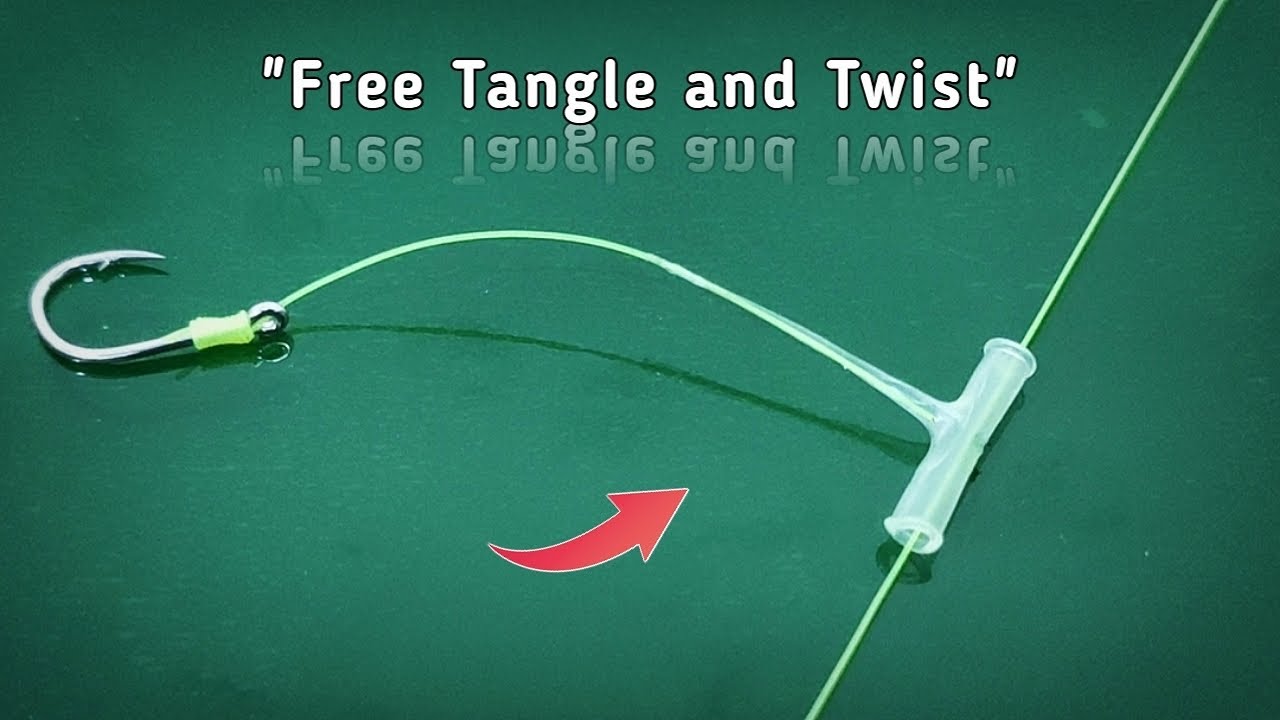 BOTTOM Fishing Line - 2 Hook For Free Tangle and Twist - YouTube
