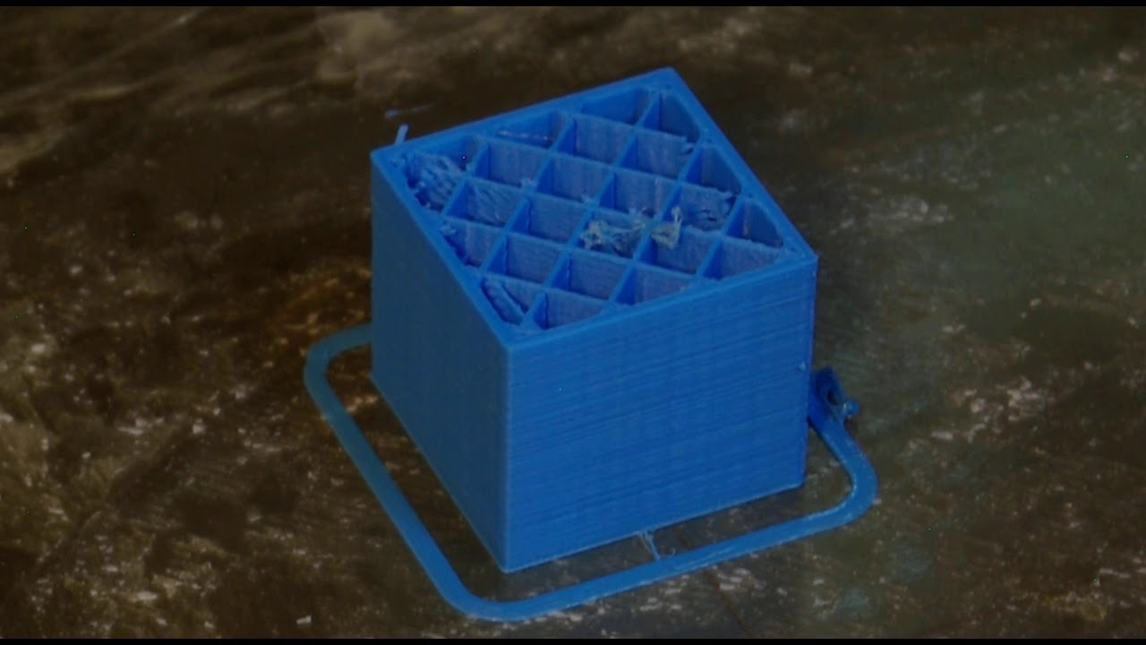 Time-lapse of a 3D print of a cube time made with custom gcode patcher ...