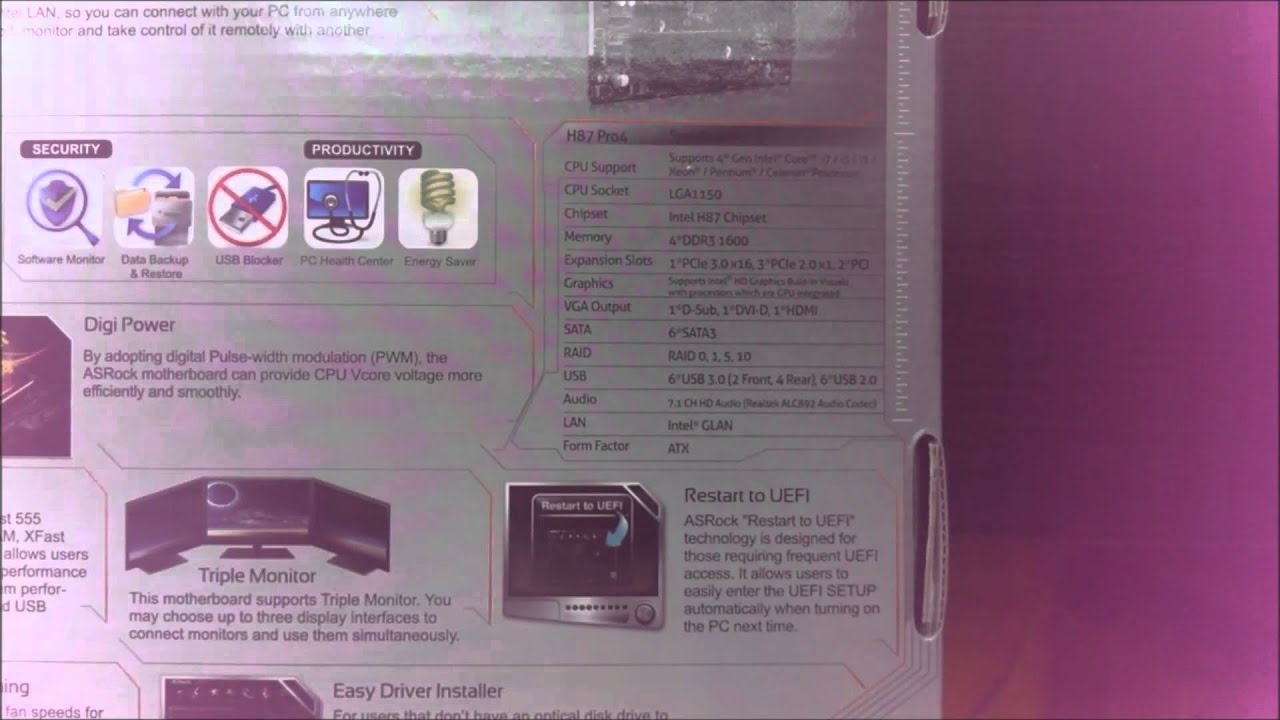 Unboxing Asrock H87 Pro4 - YouTube