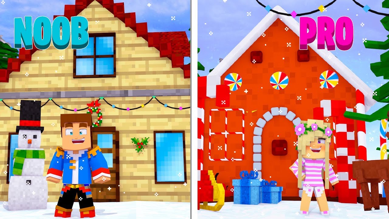 Minecraft NOOB VS PRO : CHRISTMAS HOUSE in Minecraft! - YouTube