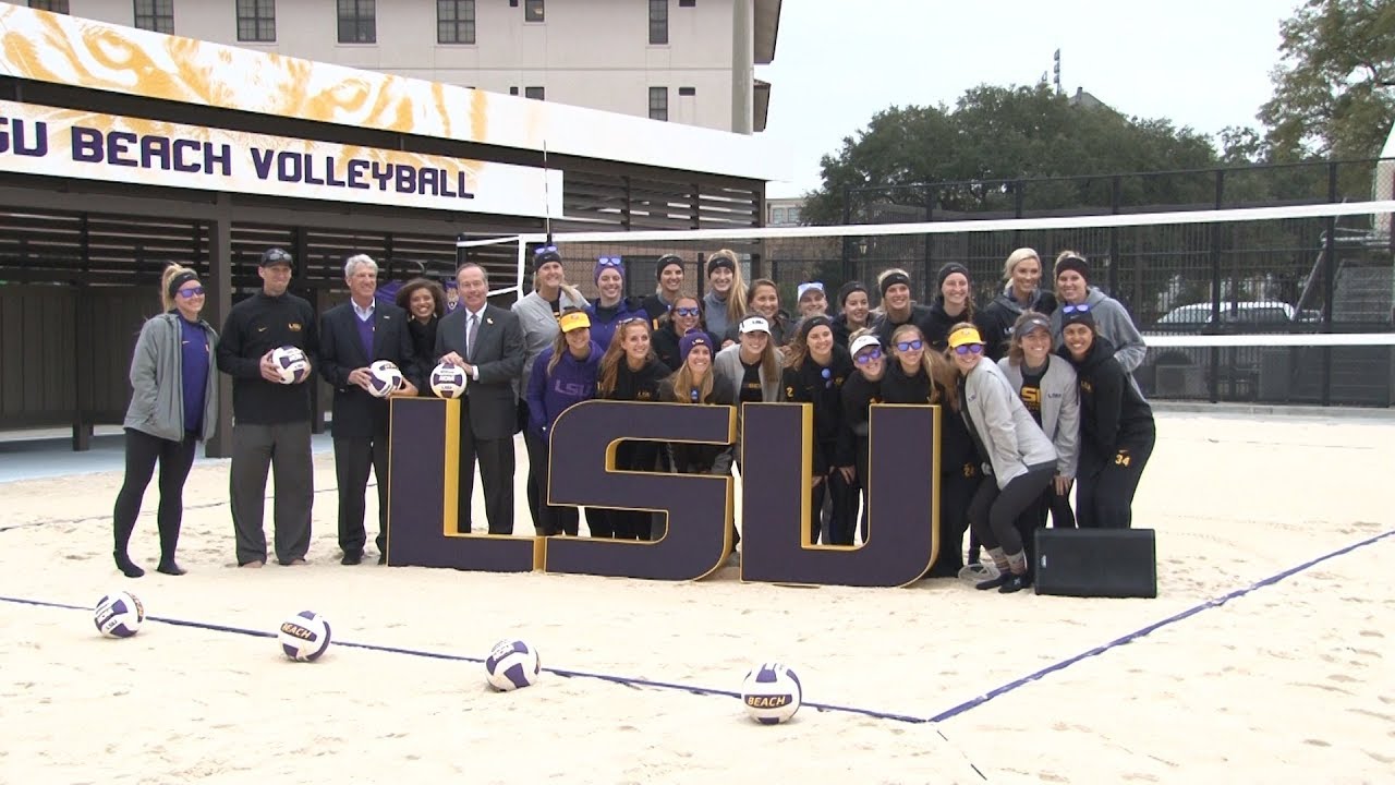 LSU Beach Volleyball moves into new stadium - YouTube