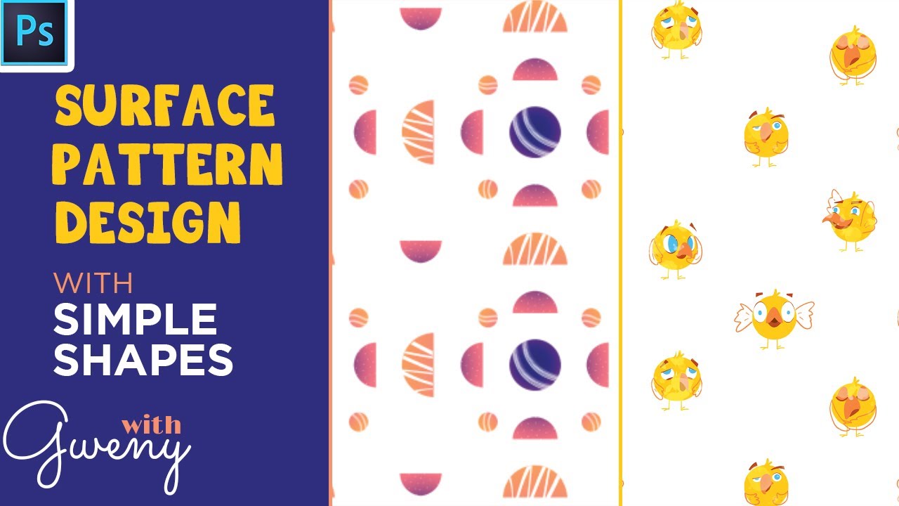 Surface Pattern Designs with Simple Shapes in Photoshop | Step by Step ...