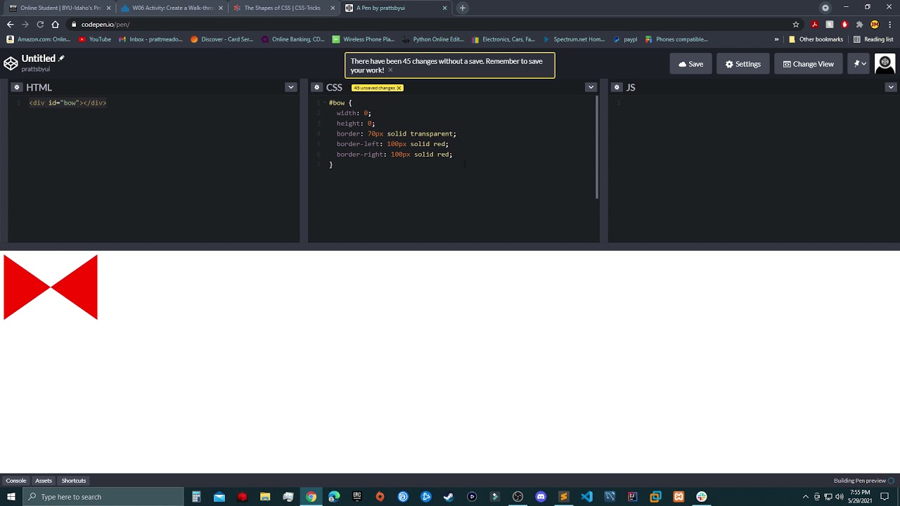 Make a bow with css - YouTube