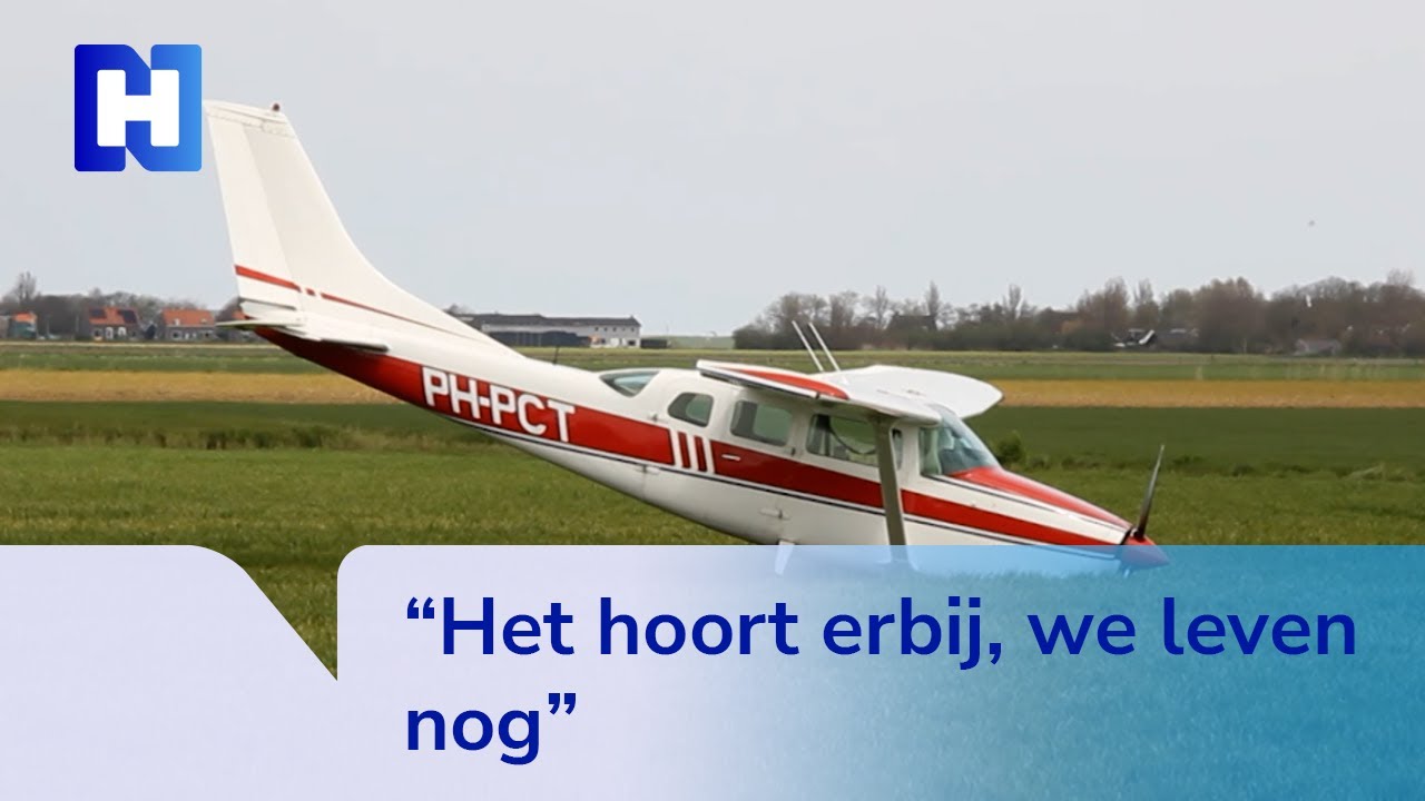 Vliegtuig maakt spectaculaire noodlanding in weiland op Texel - YouTube
