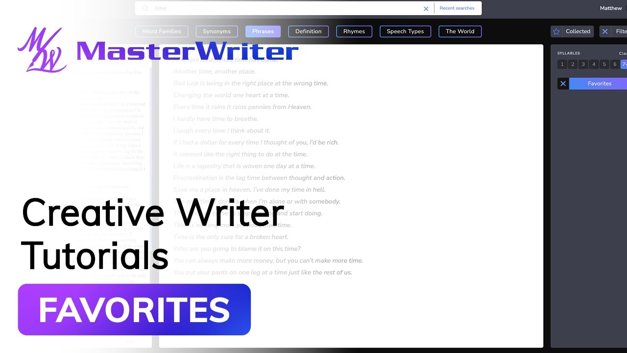 Favorites Tutorial: Creative Writing Version - YouTube