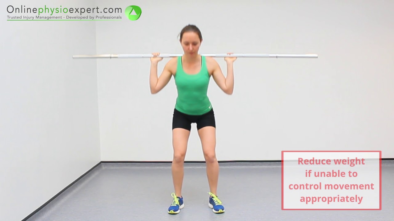 Squat Exercise Tutorial (Level 6) - ONLINE PHYSIO EXERCISES - YouTube