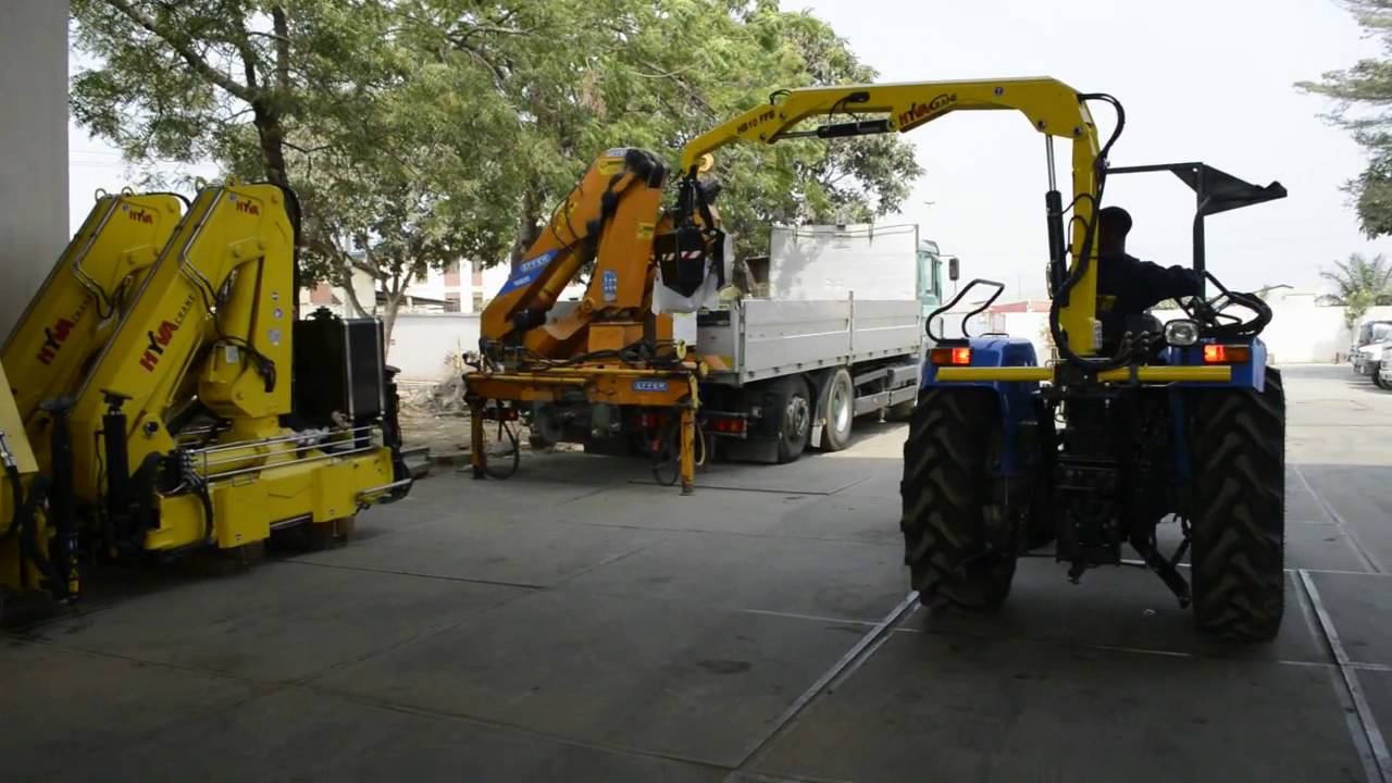 Hyva FFB Crane, Specialized for Agriculture Tractors used to pick Palm ...