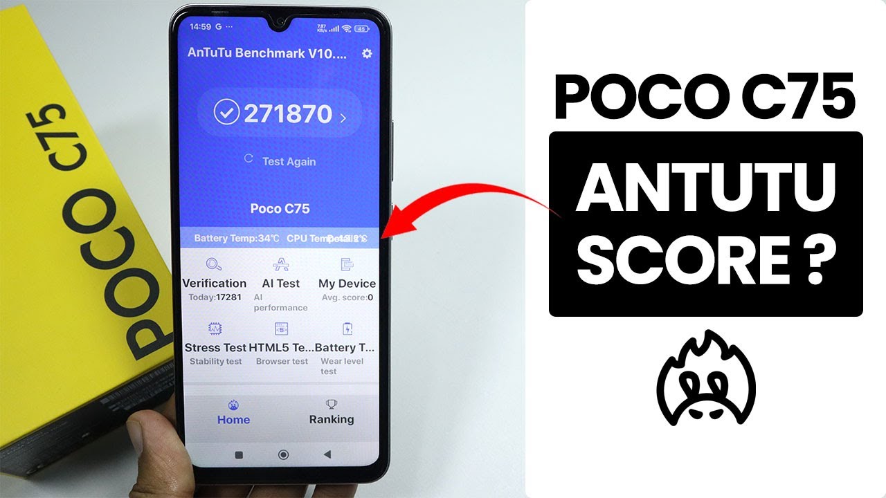 What Is the Antutu Score of Poco C75? Benchmark Test - YouTube
