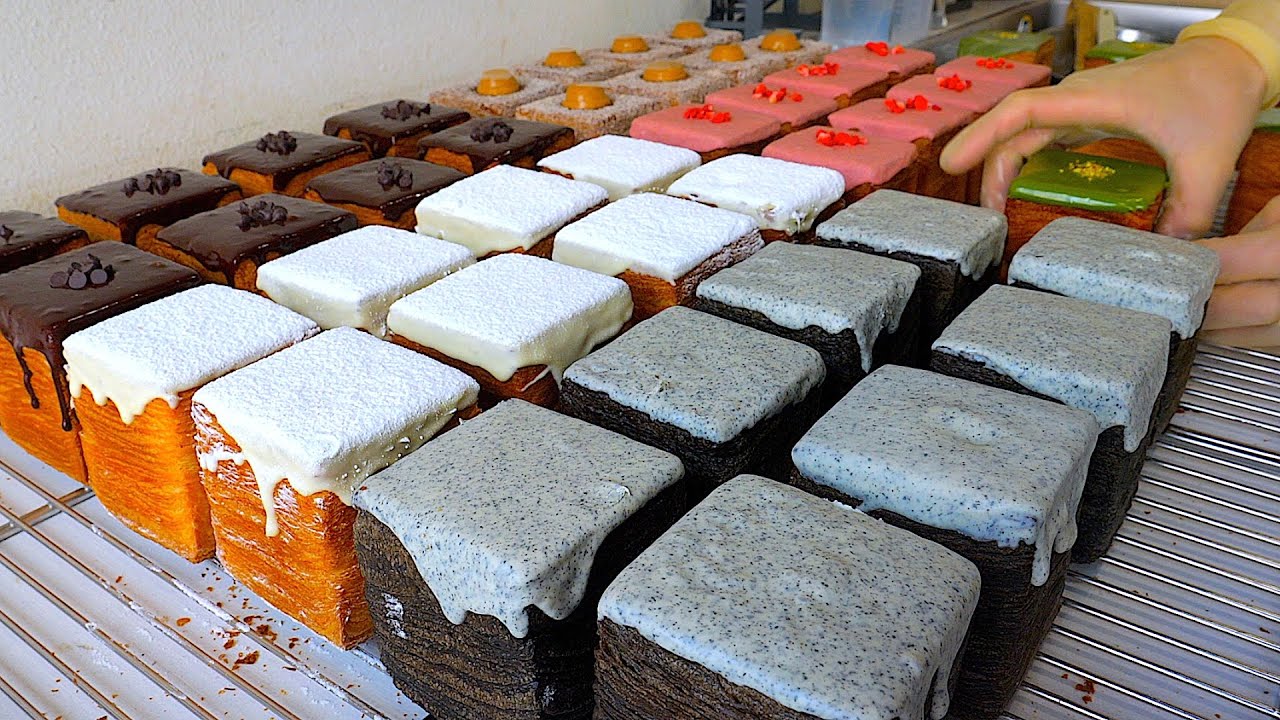 빵 하나 만드는데 72시간! 하루 200개 판매하는 크림 가득 큐브 페이스트리 / Amazing cube pastry and 6 ...