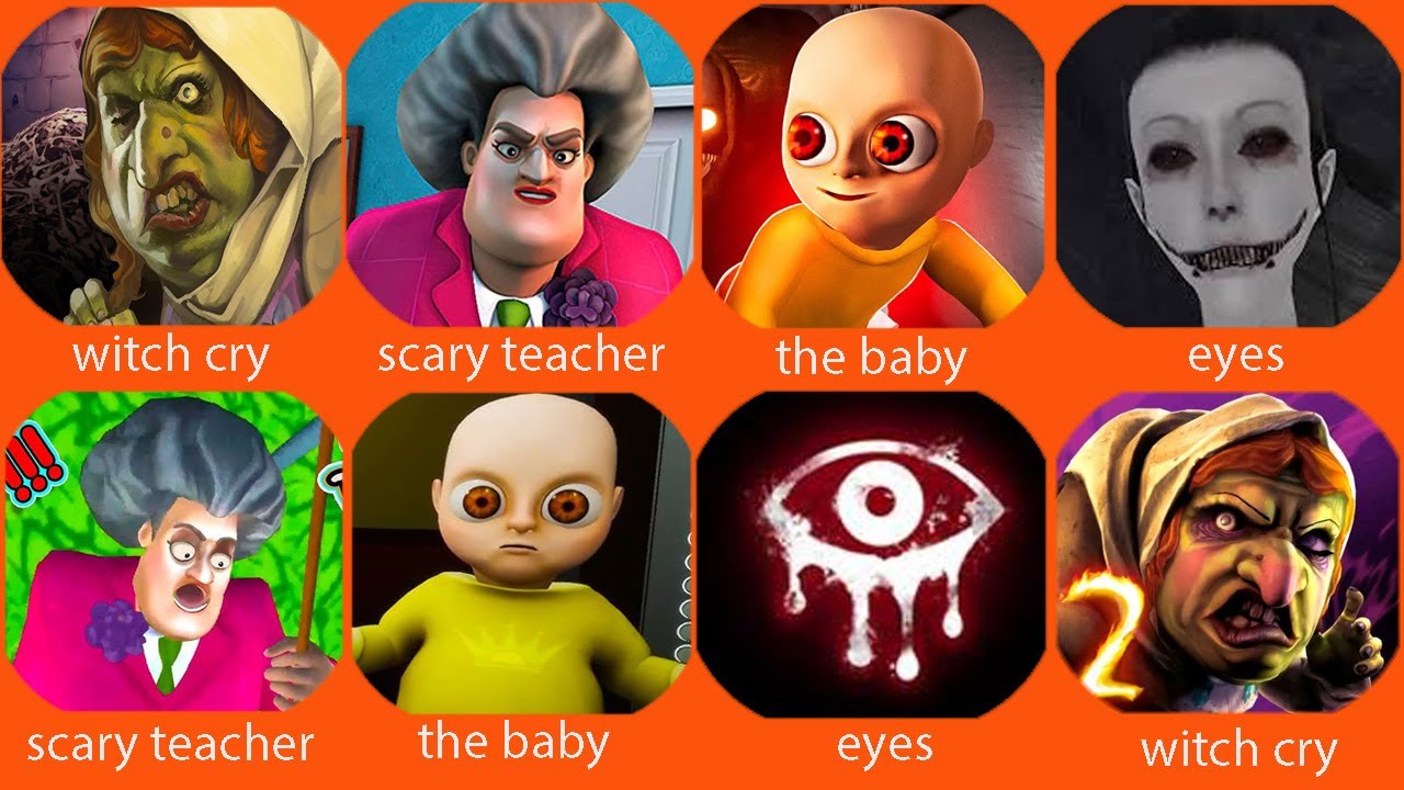 Happy Christmas Day, witch cry, scary teacher, the baby in yellow, eyes ...