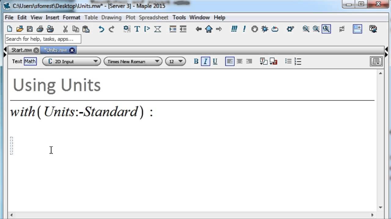 Working with Units in Maple - YouTube