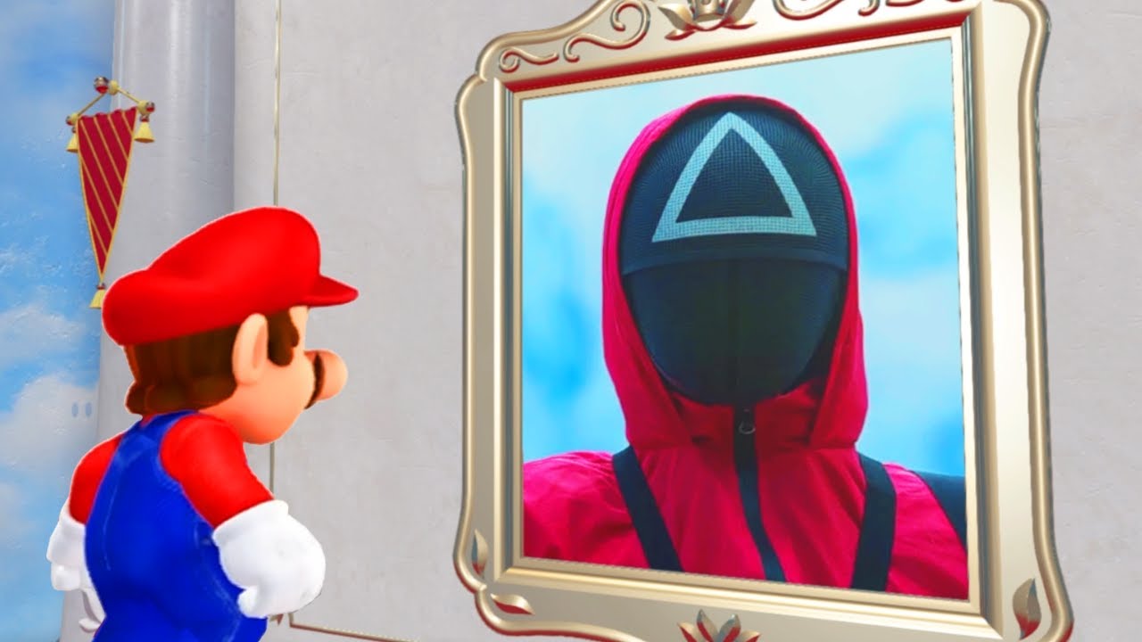 What happens when Mario enters the Squid Game Painting in Super Mario ...