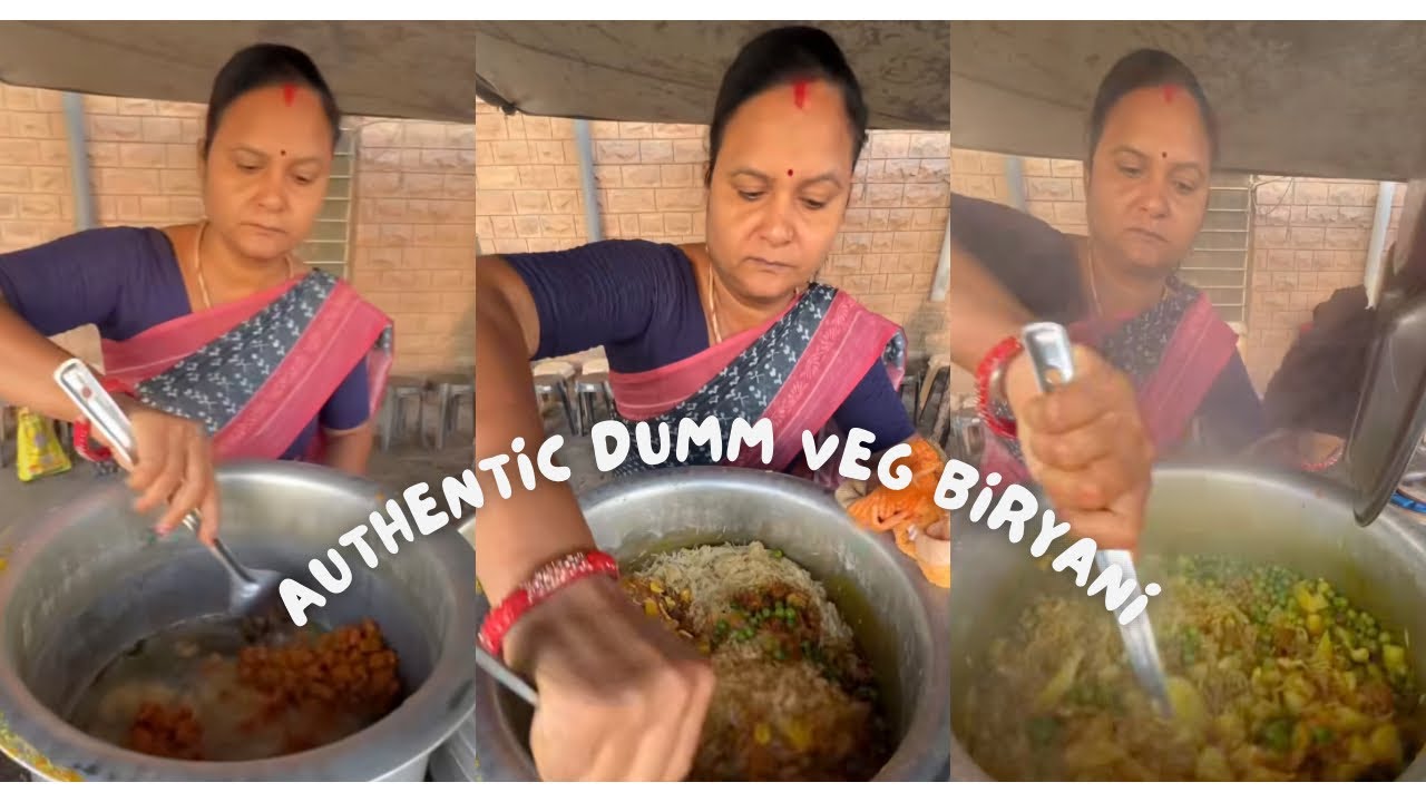 Aunty Selling Super Dumm Veg Biryani With Dry Fruits & Mawa - YouTube