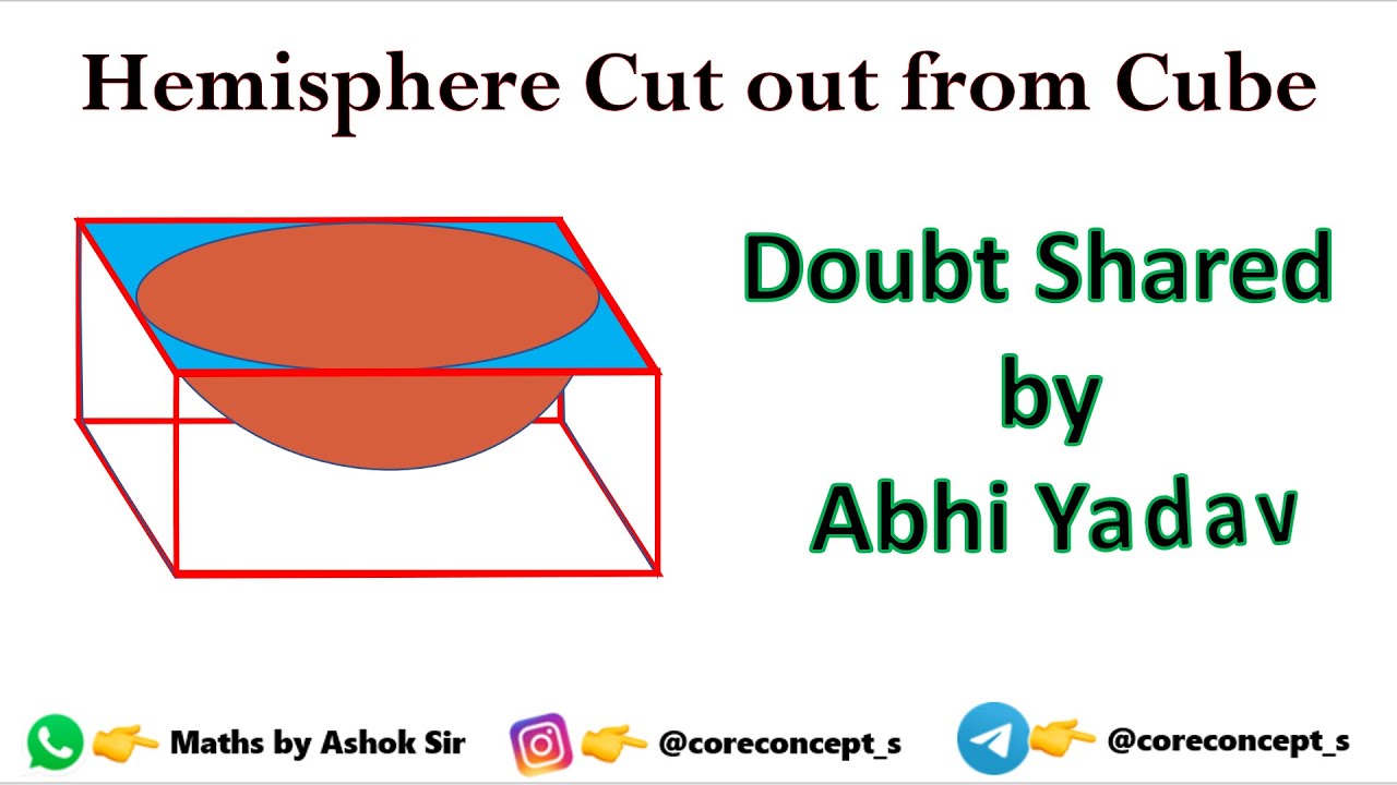#coreconcept_s || hemisphere cut out from a cube || surface area ...