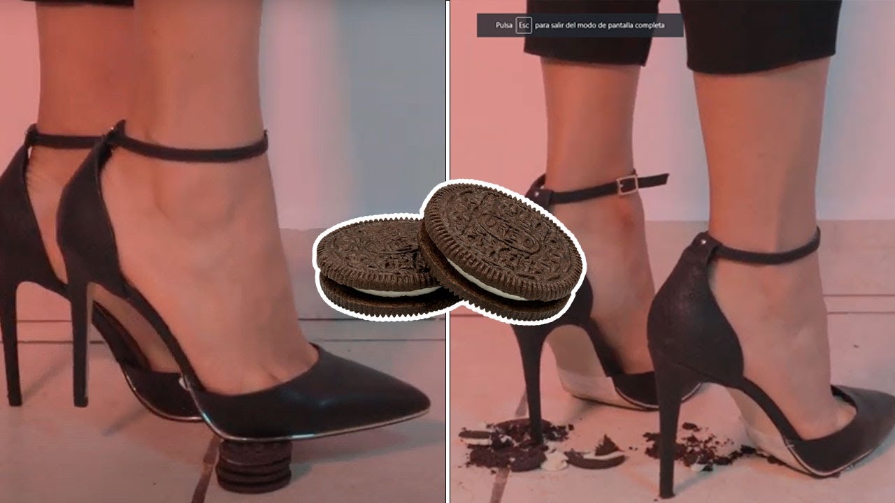ASMR | Experiment Oreos vs Black Heels | Crushing Crunchy & Soft Things ...
