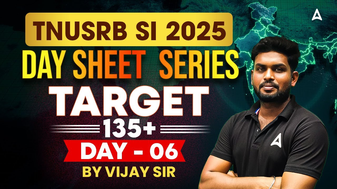 TNUSRB SI 2025 | DAYSHEET SERIES| DAY -06 | - YouTube