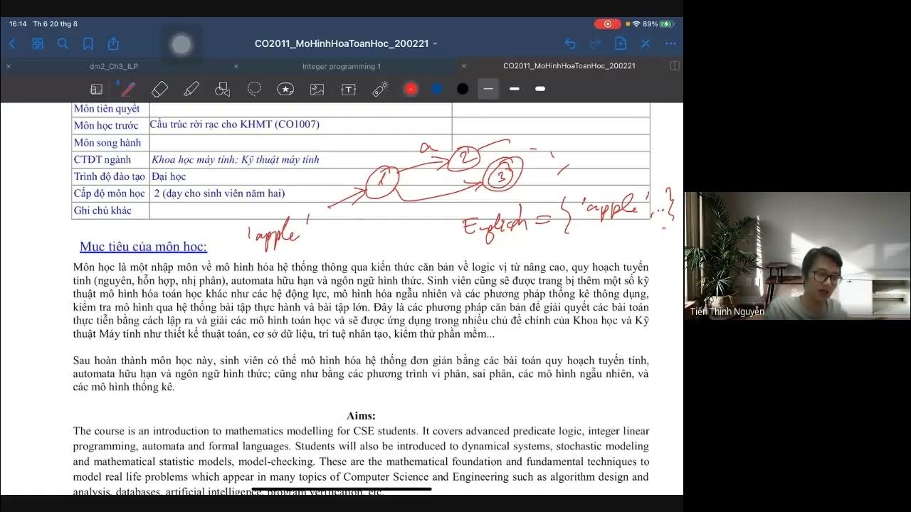 Mô Hình Hoá Toán Học (Nguyễn Tiến Thịnh) - Intro Linear Programming (ILP - P1) - YouTube