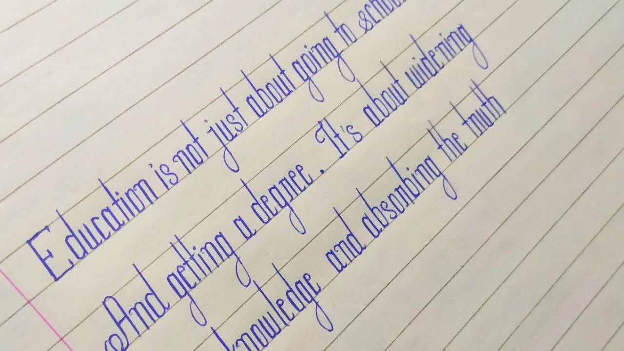 Handwriting practice in english / small boy - YouTube