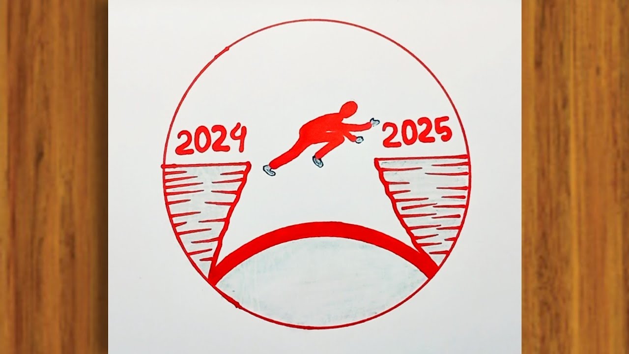 How to easy draw happy new year 2025 easy pencil drawing happy new year ...