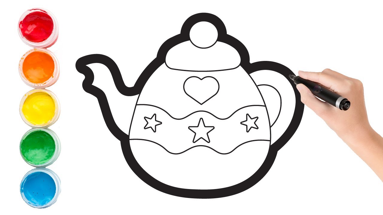 Teapot drawing for kids and toddlers | Easy drawing for kids - YouTube