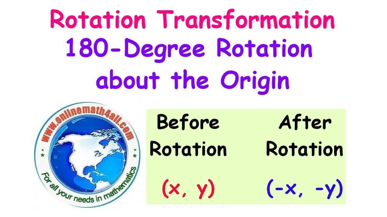 Rotation Transformation - Rule for 180-Degree Rotation about the Origin ...