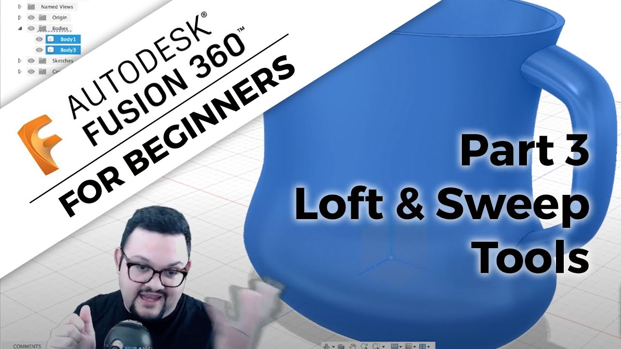 Fusion360 for Beginners (Part 3, Loft & Sweep Tools) - YouTube