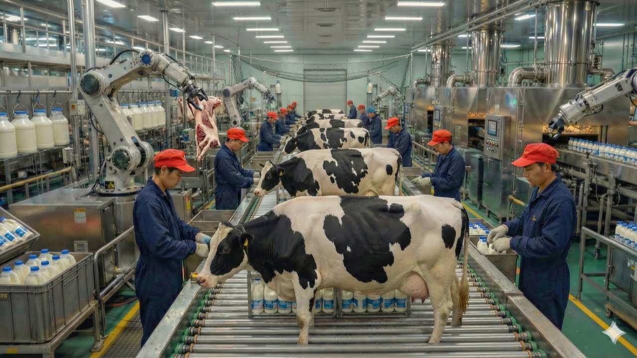 Inside the Modern Cow Milk Factory: From Cow to Fresh Milk (Full ...