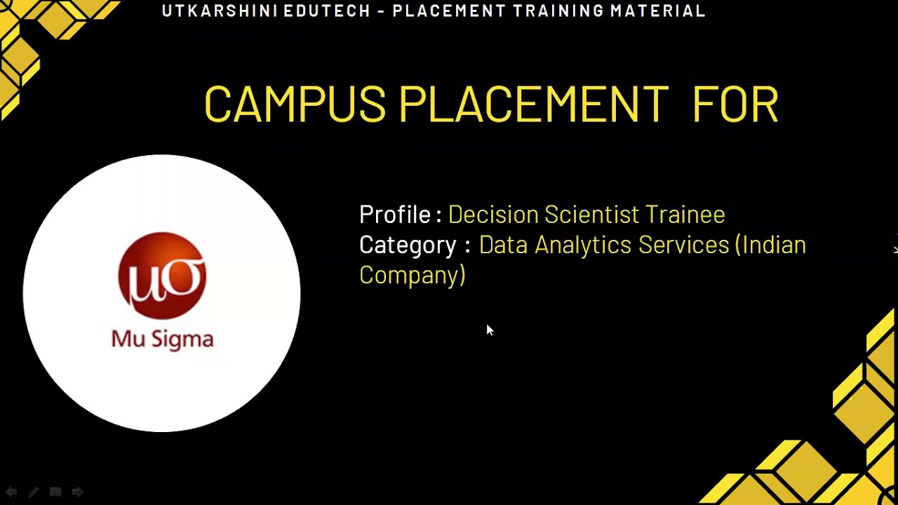 How to get Campus Placement: MuSigma | Campus Placement Procedure - YouTube