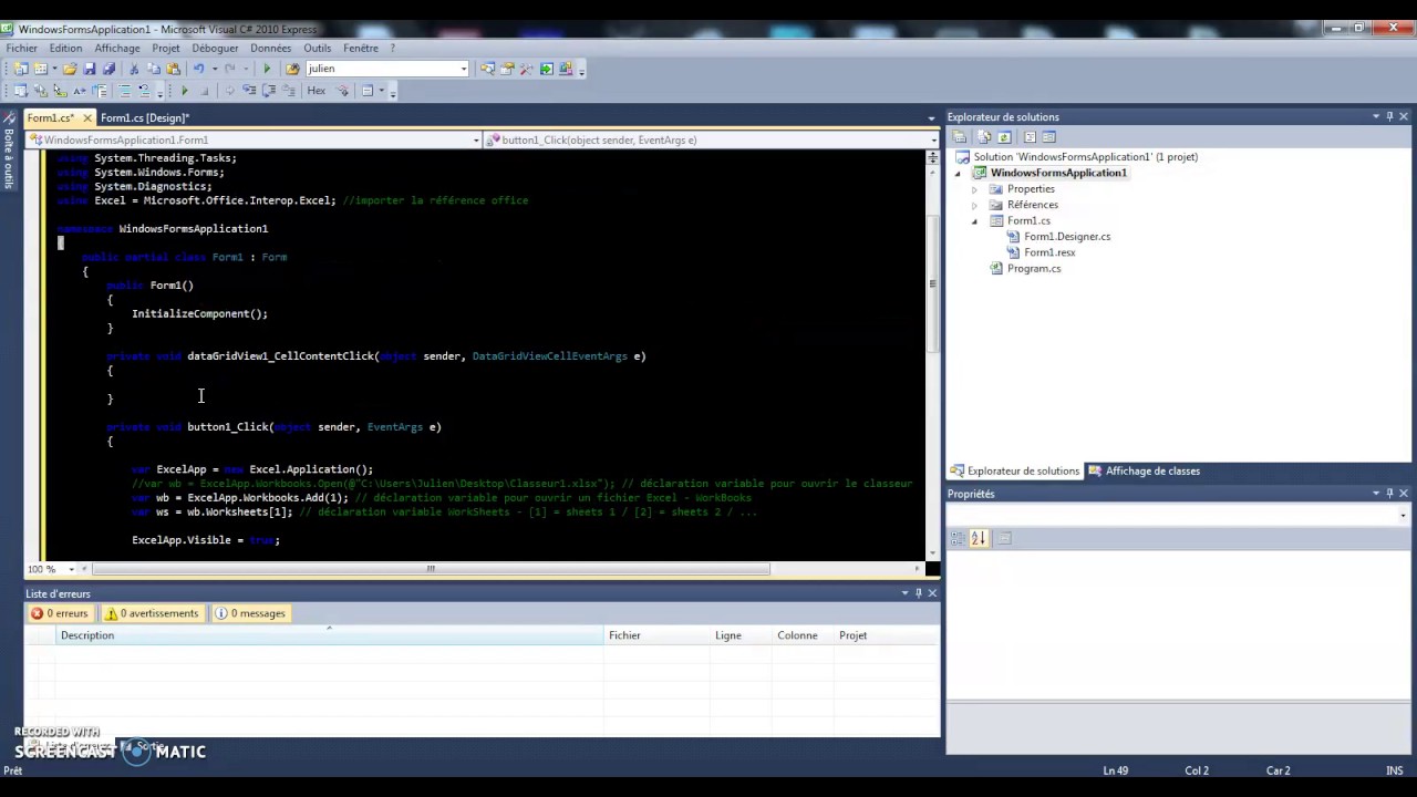 Export DataGridView vers Excel - C# - YouTube