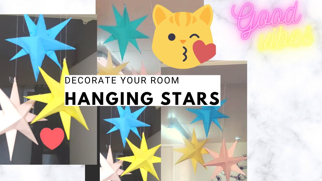room decor idea! | hanging stars | DIY centre - YouTube