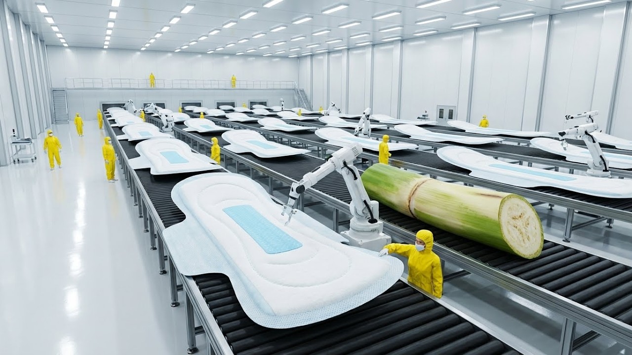 Inside The GIANT Banana Stem Factory: How Sanitary Pads Are Made From ...