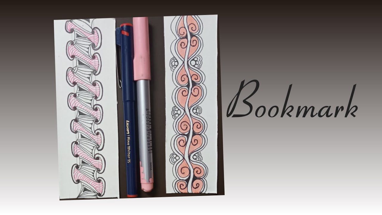 Bookmark Zentangle pattern// Zentangle Pattern// Easy bookmark Pattern - YouTube