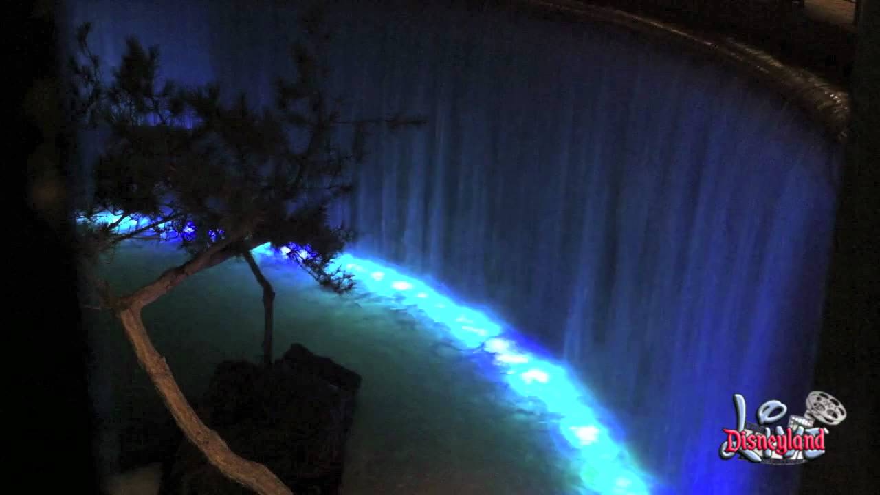 Disneyland Hotel Waterfalls at Night - YouTube