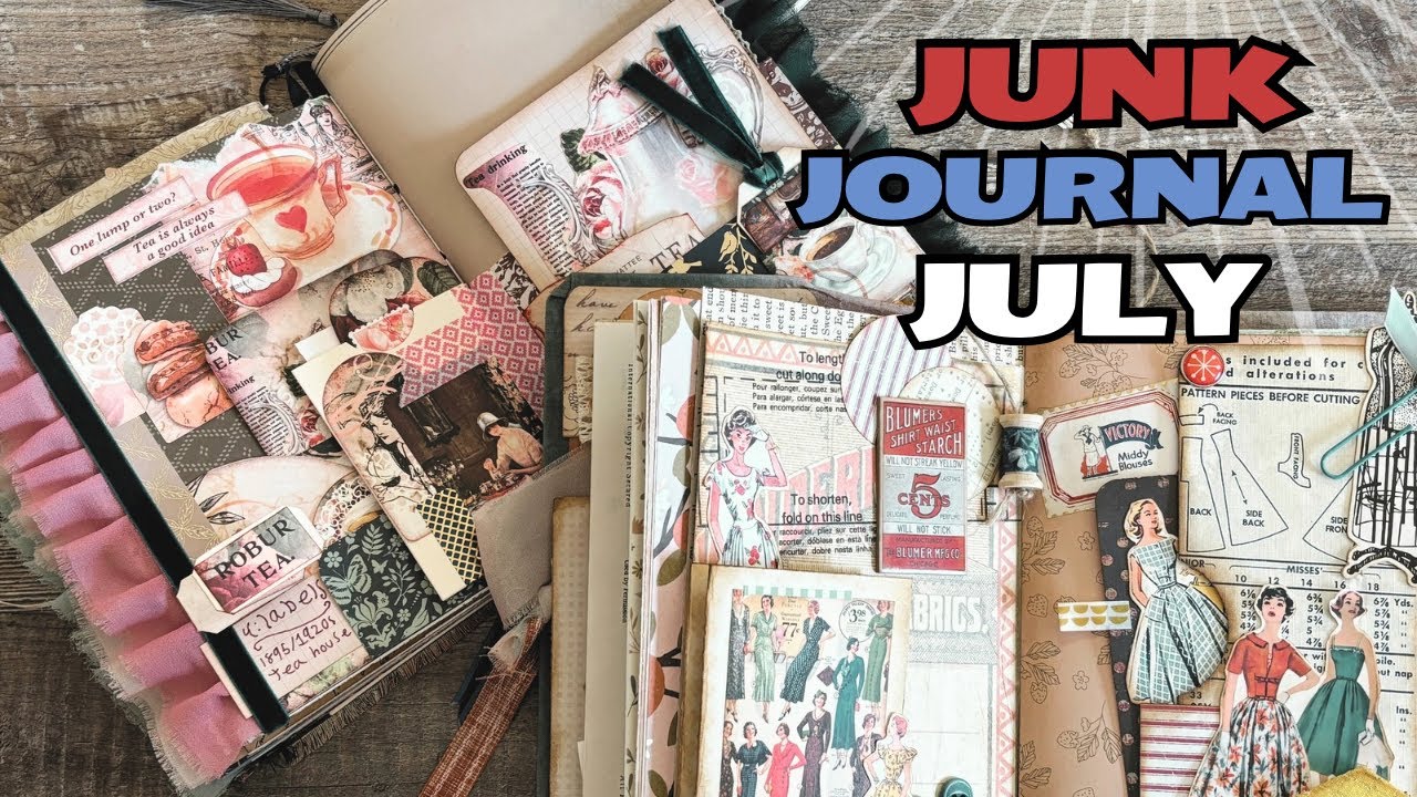 Junk Journal July Day 4 // LABELS // Created by MegJournals - YouTube
