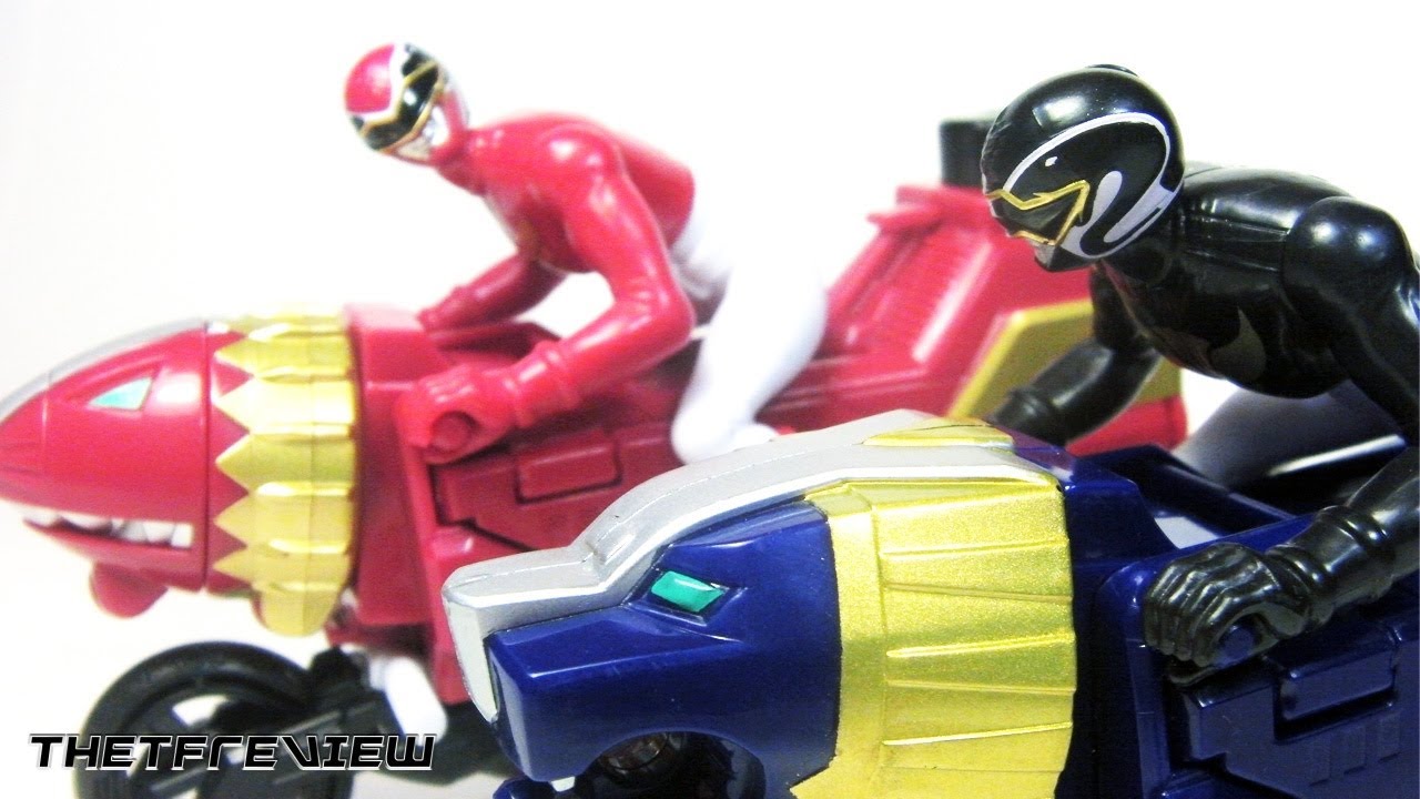 Power Rangers Megaforce SKY LION RED / SEA LION BLACK RANGER CYCLES ...