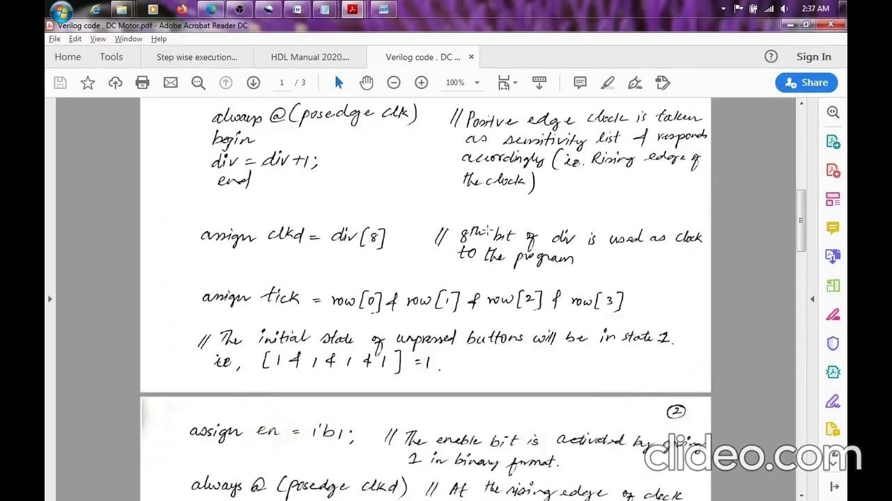 HDL Verilog code to control speed, direction of DC & Stepper motor - YouTube