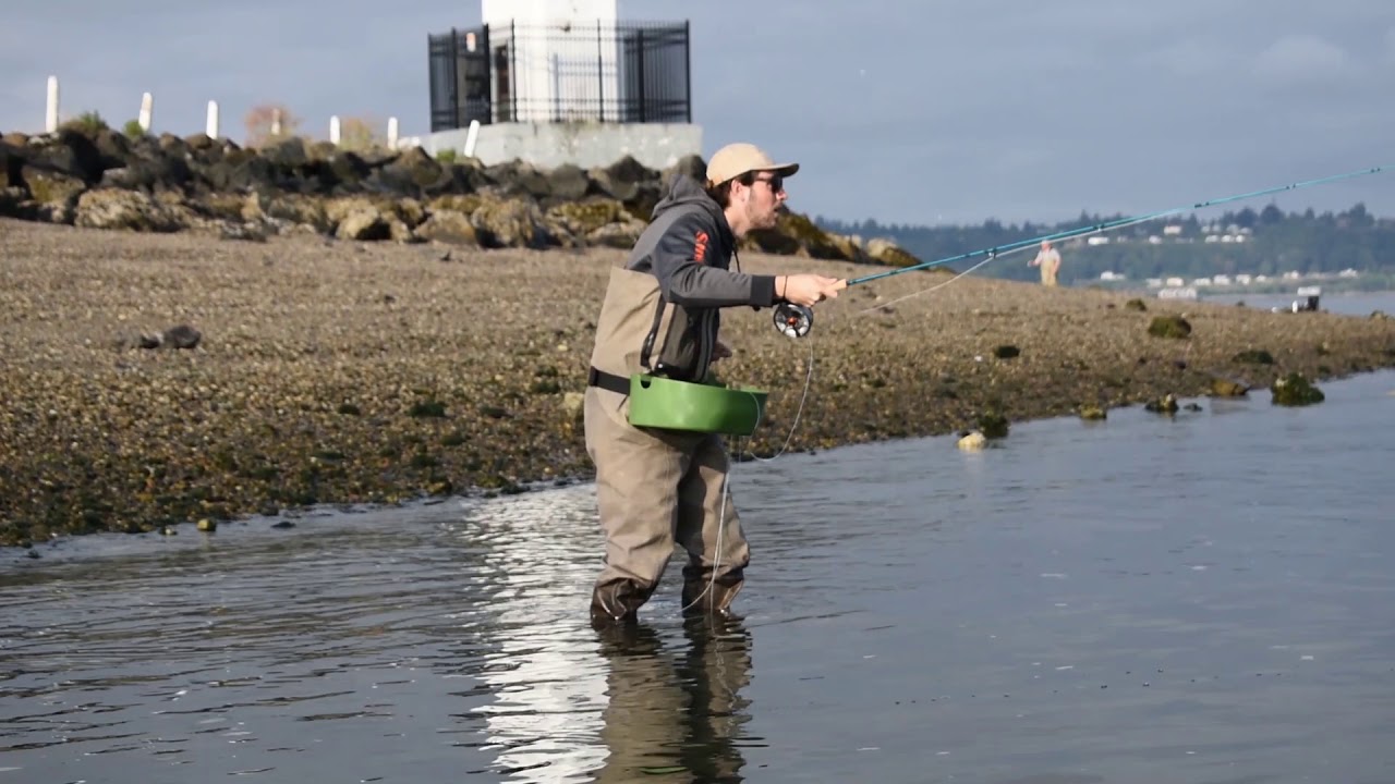 Beach Fishing Puget Sound on the Fly for King Salmon - YouTube
