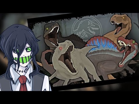 PURE AURA AND CHAOS!!! | Reacting to T-rex and Spinosaurus vs Indominus Rex and Giga SlicK Animation