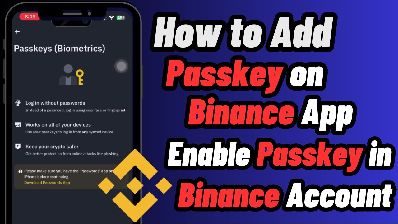 How to Add a Passkey on Binance App | Enable Passkey in Binance Account ...