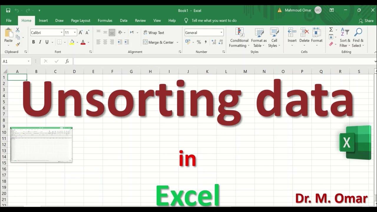 Unsort Data in Excel - YouTube