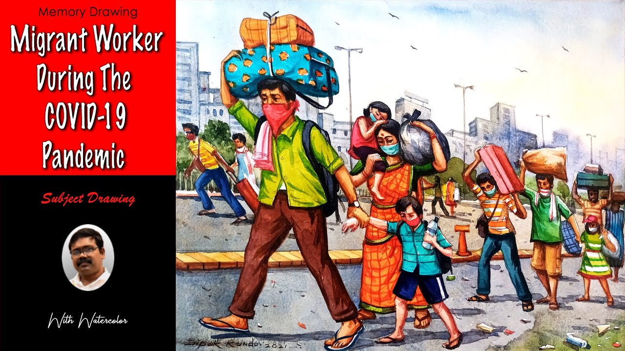 || How To Draw Migrant Workers Step By Step | Migrant Workers Amid ...