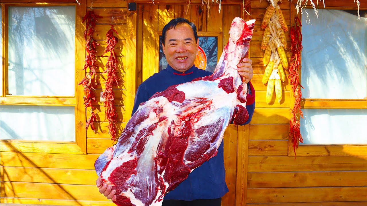 A Whole YAK LEG Made into Beef Sauce | It is so Good with Noodles ...