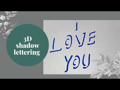 3D shadow lettering || How to write 3D letters || calligraphy lettering ...