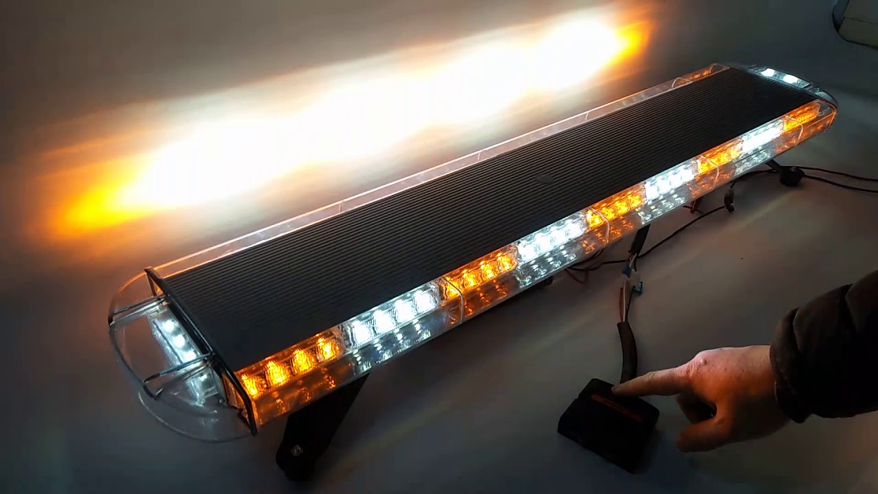 42" LED Emergency Beacon Warn Wrecker Roof Top Flashing Light Bar Full ...